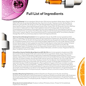 Murad 30-Day Invisiscar Acne Kit - 4-Piece Set $85 Value - Clarifying Cleanser, Oil & Pore Control Mattifier, Outsmart Acne Treamant, full size InvisiScar Treatment