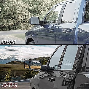 Clip On Mirror Extension for Ram 1500, KEWISAUTO Snap & Zap Towing Side Mirror Extensions Towing Clip on Exterior Rearview Mirror Extend Cover for 2009-2017 Dodge Ram 1500 2500 3500 Accessories