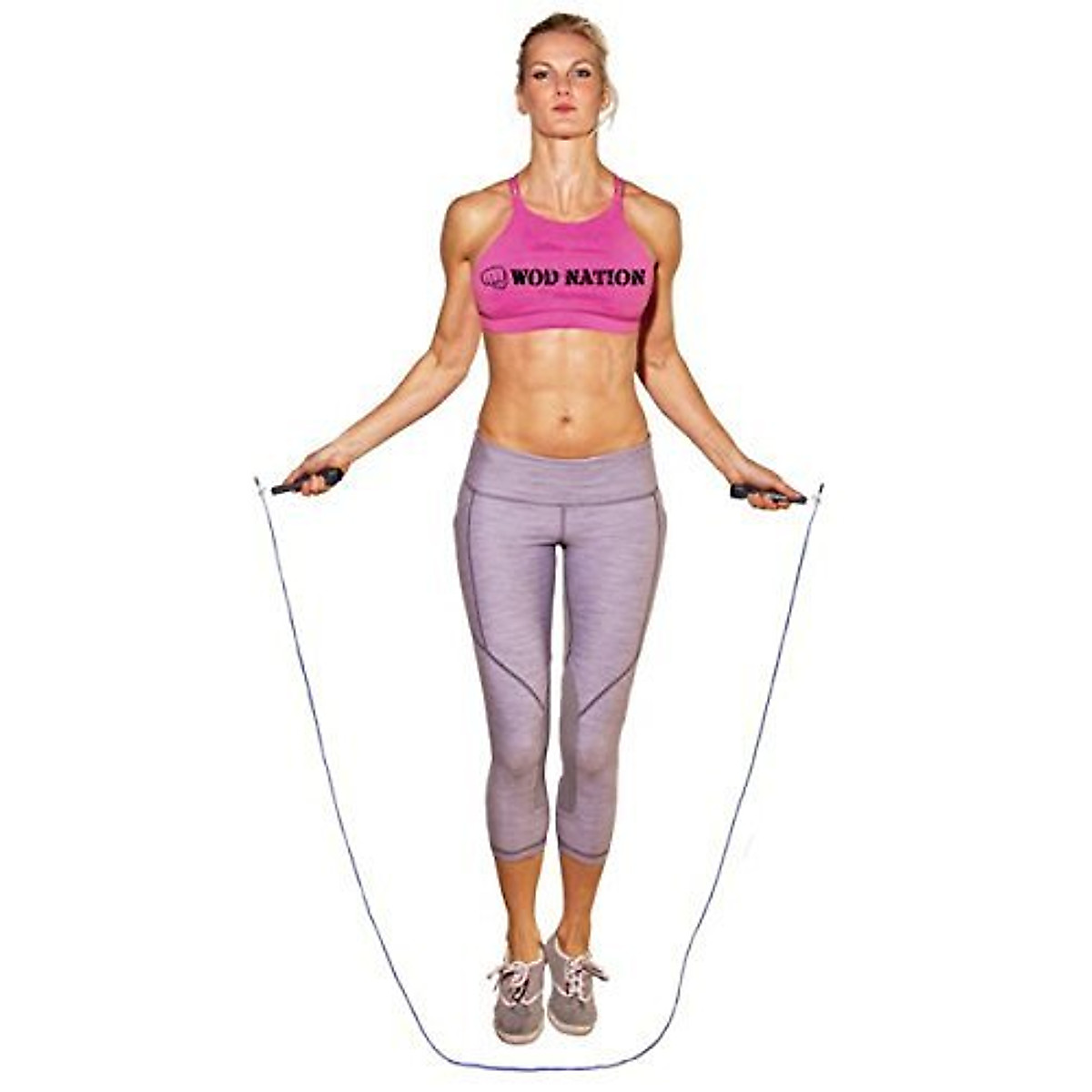 WOD Nation Adjustable Speed Jump Rope For Men, Women & Children - Blazing Fast Fitness Skipping Rope Perfect for Boxing, MMA, Endurance - Black