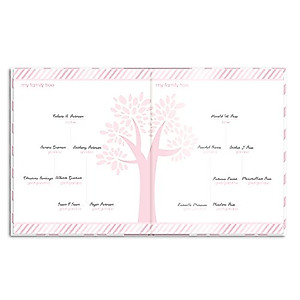 Pearhead First 5 Years Chevron Baby Memory Book With Clean-Touch Baby Safe Ink Pad To Make Baby's Hand Or Footprint Included, Newborn Milestone And Pregnancy Journal, Pink