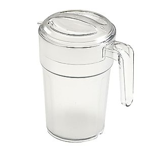 Cambro Camwear PC34CW 1 Liter Self-Service Stackable Customizable Pitcher with Lid