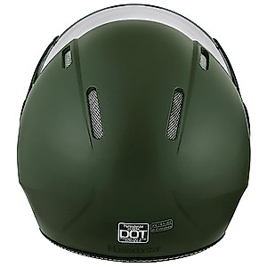 Harssidanzar Motorcycle Helmet Single Visor Open Face Motorbike Scooter Moped Helmet Cruiser ,DOT Approved,for Men and Women CU604US, 3 Army Green,Size Large