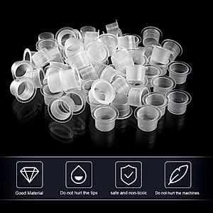 Yuelong 1000pcs Tattoo Ink Caps Cups 13MM Medium Disposable Pigment Cups Caps Plastic Microblading Ink Cups for Tattoo Ink Supplies