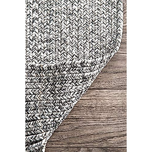 nuLOOM Courtney Braided Indoor/Outdoor Area Rug, 10' x 13', Salt And Pepper