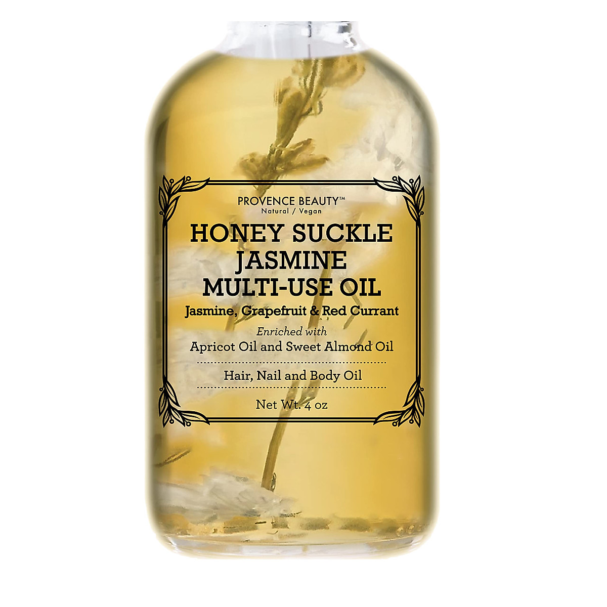 Provence Multi-Use Face, Body & Hair Oil - Hydrates Skin, Restores Shine - With Apricot, Coconut Oil & Vitamin E - 4 Fl Oz