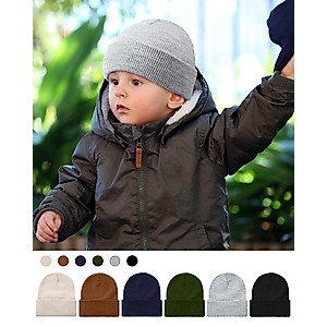 Liitrsh Pack of 6 Winter Baby Beanies Soft Warm Newborn Toddler Infant Cute Knit Baby Hats for Boys Girls Kids(for 1-3 Years Old)