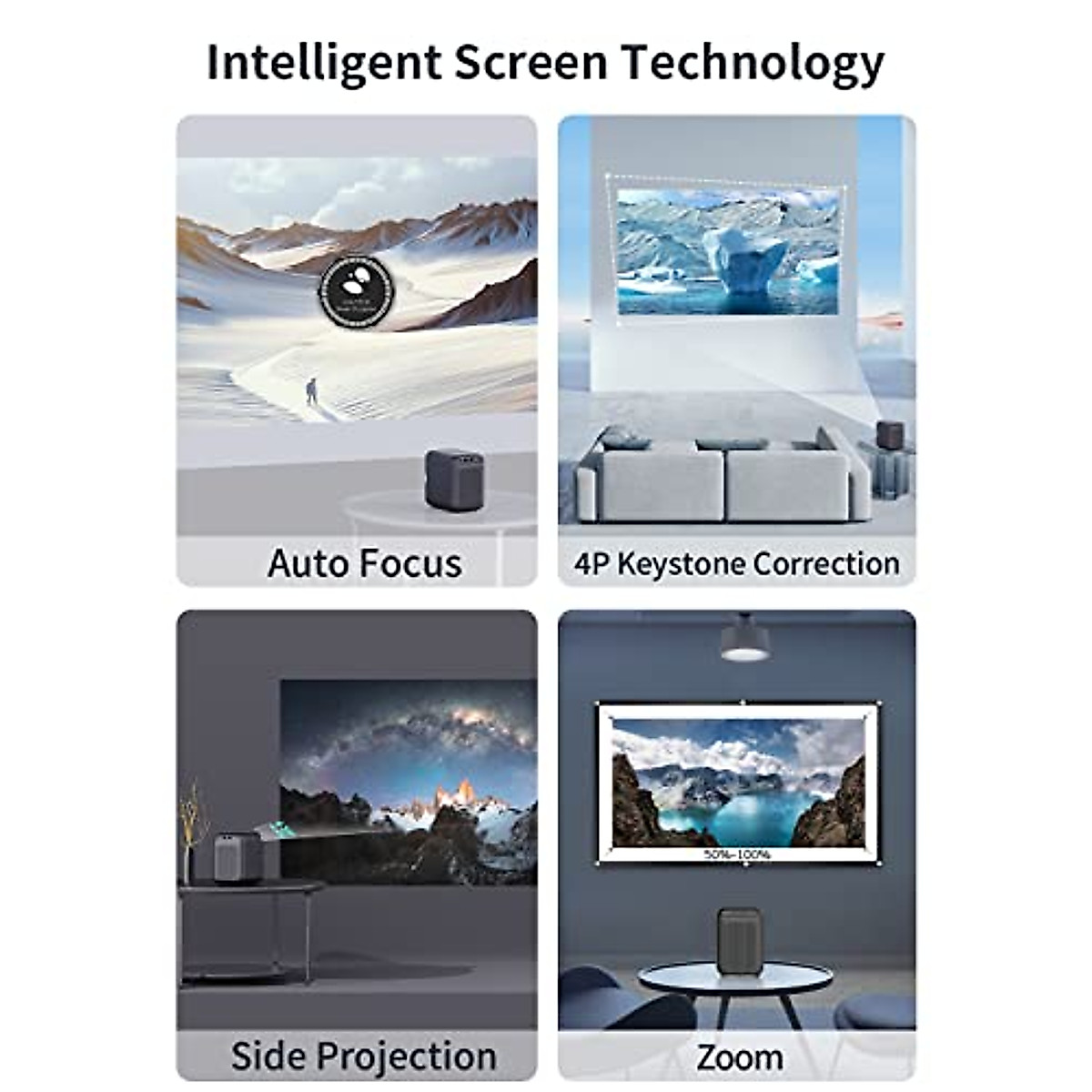 WANBO TT Portable Projector Netflix-Certified, Auto Focus Native 1080P 650 ANSI Home Video Projector with 5G WiFi and Bluetooth, 4K Dolby Audio Supported Smart Mini Projector,HDR10, Digital Zoom