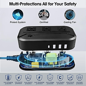 Voltage Converter 2300W International Power Converter Step Down 220v/240v to 110v/120v Travel Adapter Transformer w/ 4 USB 3 AC Outlets 7 Worldwide Plug Adapters EU/US/AU/IT/UK/India/South Africa