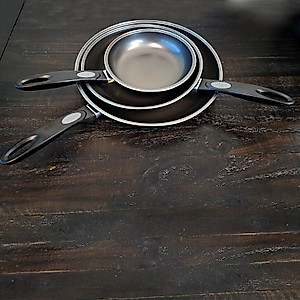 Gibson Home Aventura 3 pc Frying Pan Set - Black - Ez Cook - Euro Bakelite Handle - Carbon Steel - O/S - Shrink Wrap