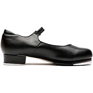 NLeahershoe Slide Buckle Leather Tap Shoes Dancing Shoes for Women,Ladies,Girls, Black (10.5 B(M) US)