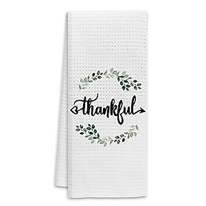 Inspirational Quote Thankful Hand Towels Kitchen Towels Dishcloths, Housewarming Towels Kitchen Towels Dish Towels Hand Towels,Gifts for New House New Apartment Women Men Mom