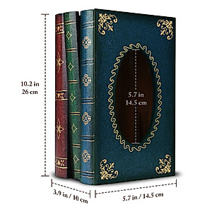 NiHome Tissue Box Cover Rectangular,Wood Box Rustic Tissue Holder Ideal for Bathroom Nightstand Office Car, Blue Top