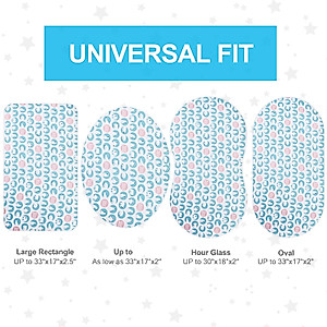 LuckyDove Bassinet Sheet Set 2 Pack, Cradle Sheets for Bassinet Pad/Mattress,Universal Cradle Sheet Set for Rectangle, Oval, or Hourglass Bassinet Pad/Mattress,Unisex Boys Girls,Stars&Polar Bear