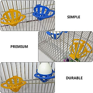4pcs Color Finches Vegetable Plastic Random Hatching Food Finch for Dispenser Tool Eggs Water Fixed Bird Parakeet Accessory Cockatiel Parrot Canaries Hollow Feeder Conure Basin