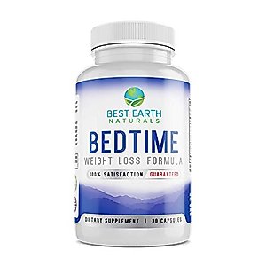 Best Earth Naturals Bedtime Weight Loss Supplement - Helps Boost Metabolism, Suppress Appetite and Reduce Sugar Cravings While You Sleep 30 Day Supply
