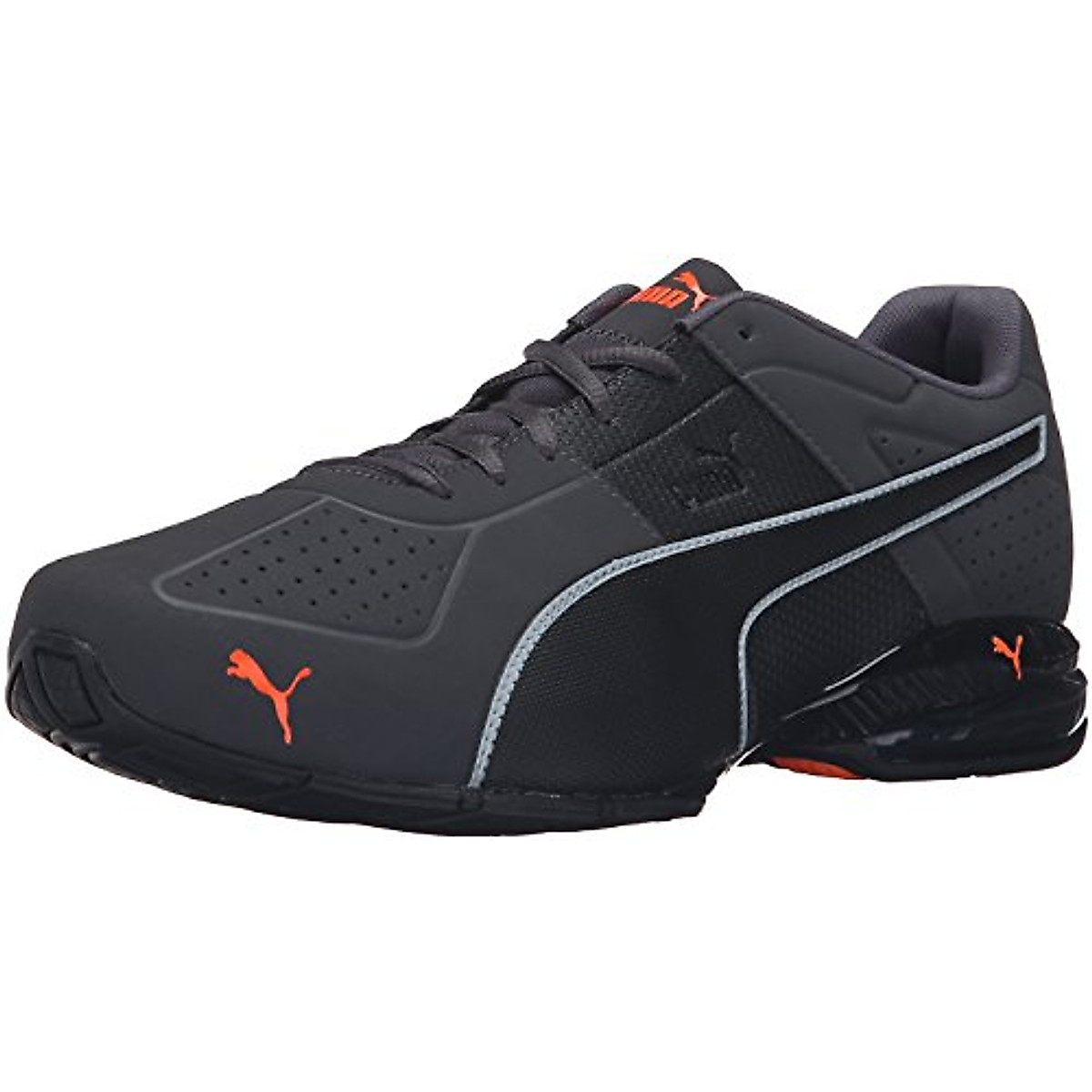 PUMA Mens Cell Surin 2 Cross Trainer, MATTE Asphalt-PUMA Mens Black-Shocking Orange, 9.5