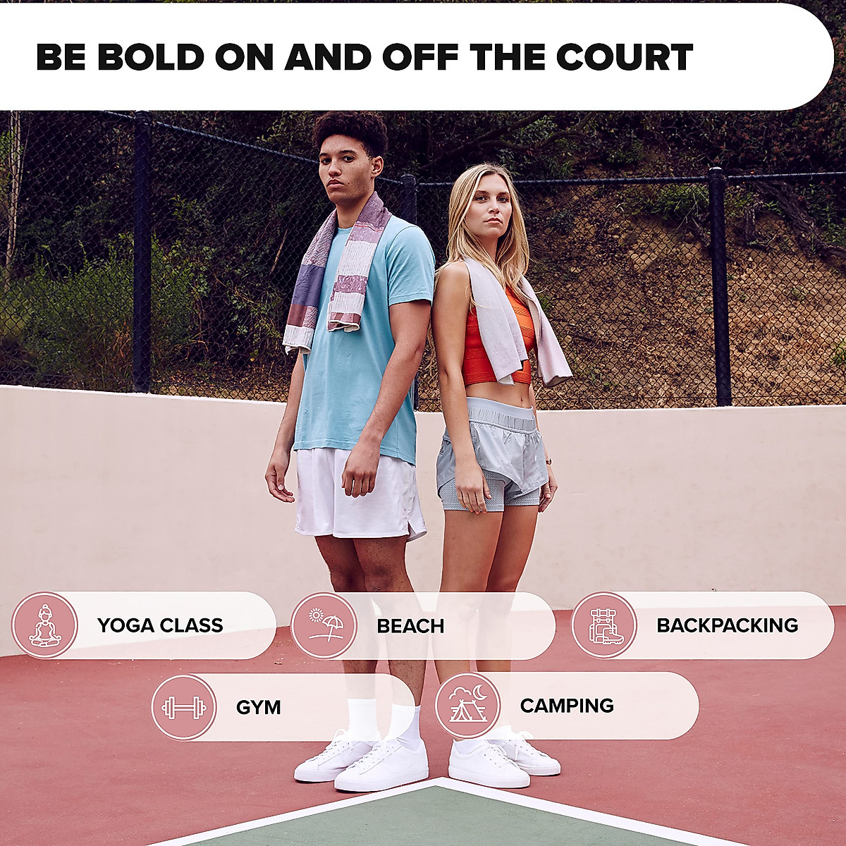 Areté Premium Microfiber Fitness Towel - Eco Non Bleeding Inks - Luxuriously Soft, Absorbent & Quick Drying - Workout Towels to Absorb Sweat - Perfect for - Gym, Yoga, Sport, Cycle & Travel - 16x26.5…