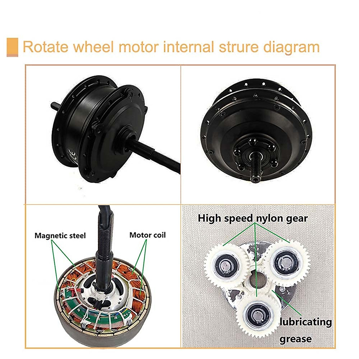 ZYXU Electric Bicycle Conversion kit 24V250W 16" 20" 24" 26" 27.5" 28" 29" 700c Rear Drive Spinning Motor E-Bike Cycling Hub Motor with LCD8H Display,700c