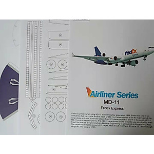 DBEIXIWEI 1:100 Scale FedEx MD-11 Air Plane 3D Paper Model Plane Paper Model Aircraft Unassembled Kit