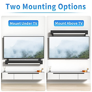 Upgrade Height & Depth Adjustable Soundbar TV Mount for Sonos Playbar Mount Under or above TV, Black Soundbar Mount for Sonos Playbar TV Mount with Hardware Kits Easy to Install