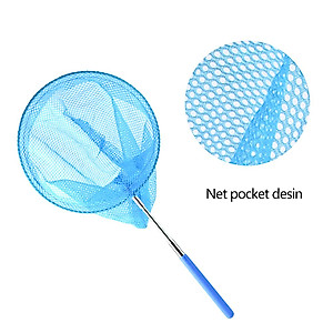 Coopay 5 Pack Telescopic Butterfly Nets Catching Insects Bugs Fishing Nets Great Outdoor Tools for Playing - Extendable from 14.6" to 33.4" (Blue Purple Orange Green Yellow)