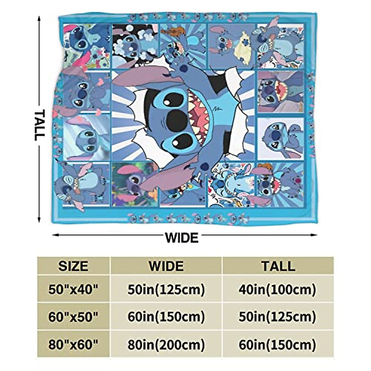 Cartoon Blanket Super Soft Flannel Throw Blanket Cute Anime Warm Blanket for Comfortable Bedding Office Travel and Sofa All Season (Blankets-2,50x40 in)