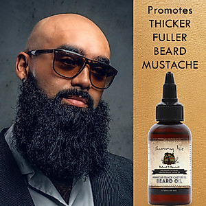 Sunny Isle Jamaican Black Castor Oil Beard Oil 2oz | Conditioning Growth Oil for Thicker Facial Hair | Softens, Strengthens Beards & Mustaches | Hydrates Skin