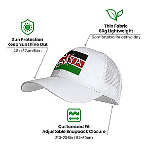 Fashion for Men and Women Kenya Kenyan Flag Duck Tongue Mesh Hat Baseball Cap Outdoor Leisure Cap