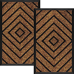 ubdyo Extra Durable Door Mat - 2 Pack - Front Door Mat - 30''x18'' - Welcome Mats Outdoor - Outdoor Mat - Front Door Mat Entrance - Indoor - Entryway Rug - Brown (2-Pack)