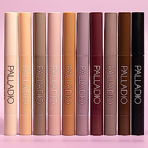 Palladio Waterproof Eyeshadow Stick with Blending Sponge, Long Lasting & Effortless Application, Smudge Free & Crease Proof Formula, Matte & Shimmer Shades, Buildable Eye Shadow (Matte Mocha)
