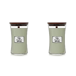 WoodWick Large Hourglass Candle, Whipped Matcha, 21.5 oz,Medium Green (Pack of 2)