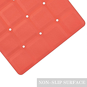 Webos Foldable Non Slip Silicon Bath Mat Bathtub mat Shower mats no Suction Cups for Textured Tub and Reglazed Tub(Foldable-Red, 28-inch x 14-inch)