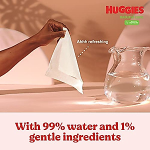 Baby Wipes, Huggies Natural Care Sensitive Baby Diaper Wipes, Unscented, Hypoallergenic, 8 Flip-Top Packs, 56 Count (Pack of 8)