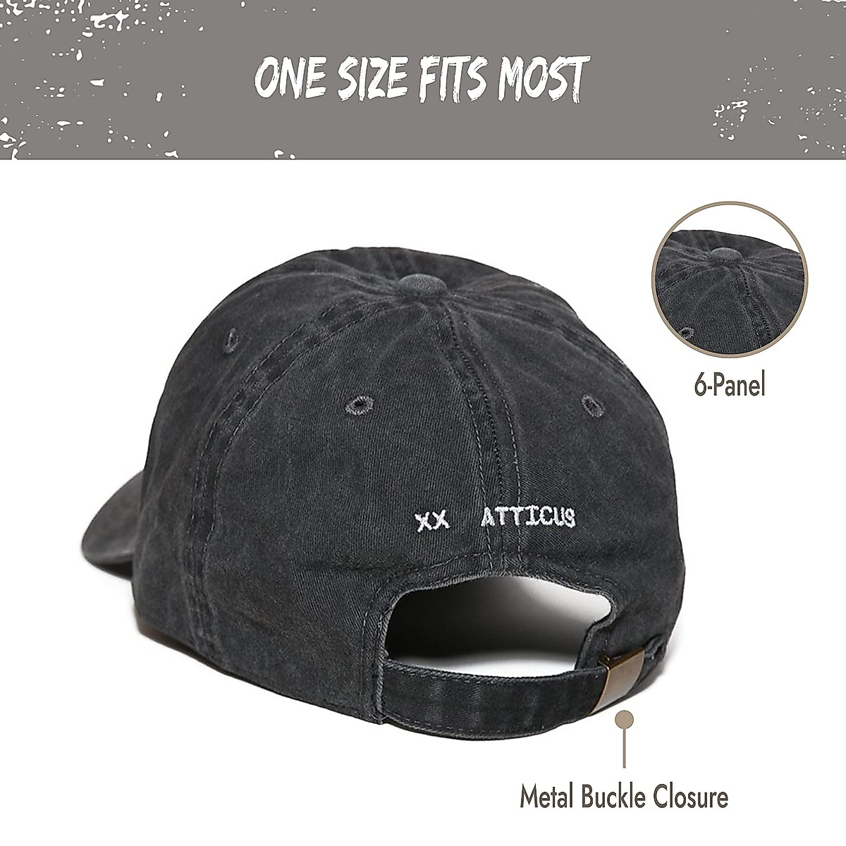 Atticus Poetry Dad Hat for Women (Stay Wild Black) and Cuffed Beanie for Women (Heart Dark Gray) - Unisex Fit, One Size