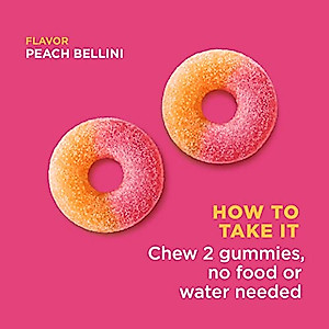 OLLY Collagen Gummy Rings, 2.5g of Clinically Tested Collagen, Boost Skin Elasticity & Reduce Wrinkles, Adult Supplement, Peach Flavor, 30 Count