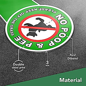 2 PC No Dog Poop Signs for Yard - 12x6 Double Sided Dibond No Pooping Dog Signs for Yard - Keep off Grass Sign - No Dogs Allowed Sign - Dog Poop Sign