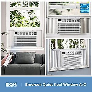 Emerson Quiet Kool 15,000 BTU 115V Window Air Conditioner with Remote Control, Cools Rooms up to 700 Sq.Ft. with 24H Timer, 3-Speeds, Quiet Operation and Auto-Restart