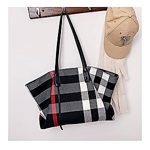 Handbags for Women Canvas Fashion Large Capacity Roomy Bag Ladies Crossbody Purse Fashion Trend Plaid Shoulder Bag