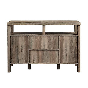 Walker Edison Tall Wood Universal TV Stand with Open Storage For TV's up to 58" Flat Screen Living Room Storage Entertainment Center, 52 Inch, Grey
