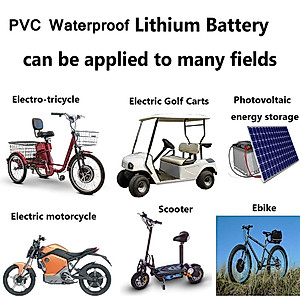 Ebike Battery 48V 20AH with Charger for Ebike, Go Kart, Scooter 1000W 750W 500W - Waterproof PVC Lithium Battery Pack