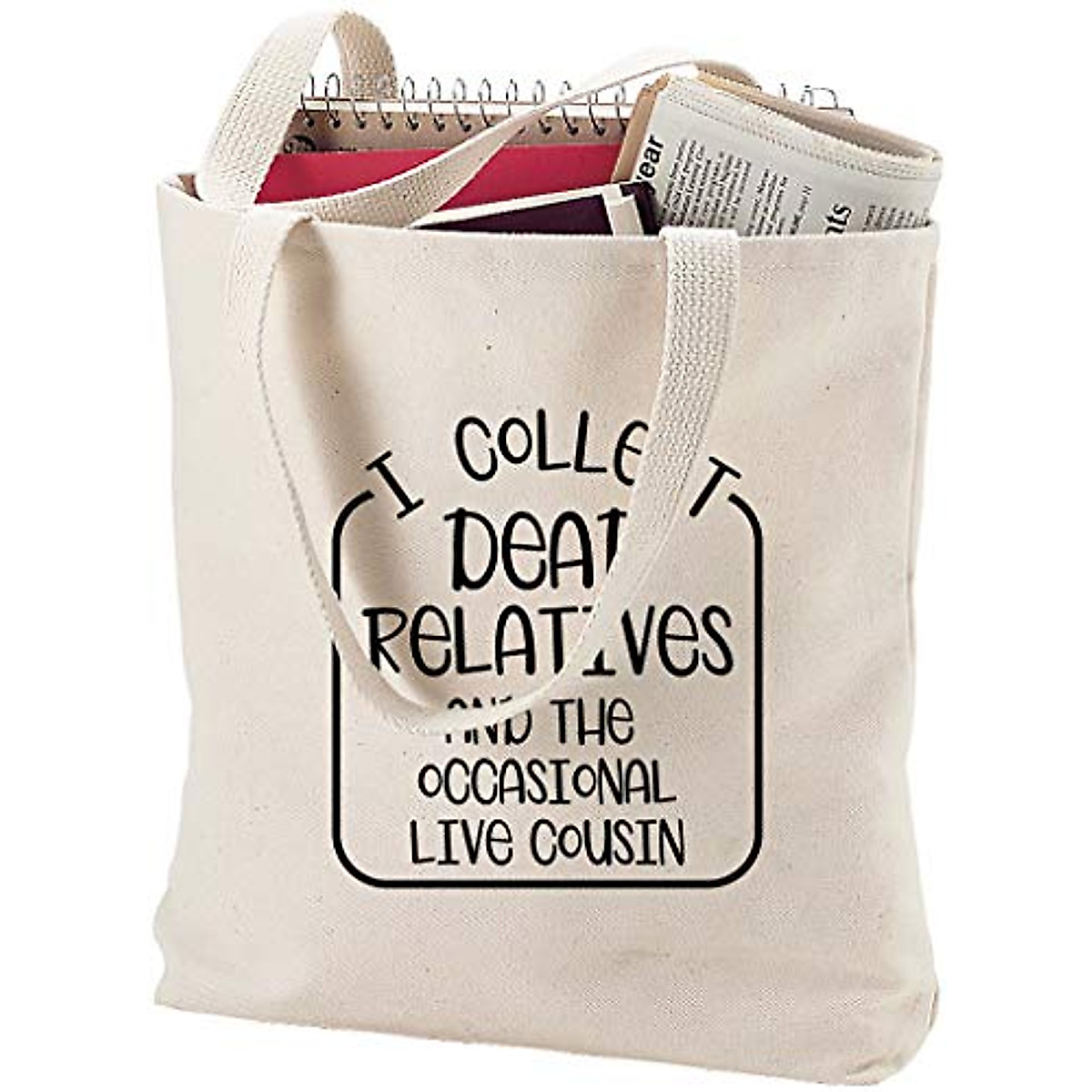 I collect dead relatives… funny cousin family ancestor genealogy Natural Canvas Tote Bag funny gift