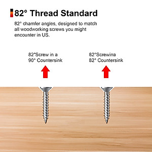 WEAVERBIRD Wood Countersink Drill Bit Set (5Pcs), #4, 6, 8, 10, 12 Tapered High Speed Steel Drill Bits with 1/4" Hex Shank, Depth Adjustable Stop Collar (3/8") and Hex Wrench (1/8" Allen key) included