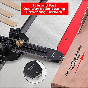 GOINGMAKE Thin Rip Jig Table Saw Jig Guide for Making Repetitive Narrow Thin Strip Cuts Woodworking Tools Fast Thin Ripping Guide for Table Saw Band Saw Router Table Fits for 3/8" x 3/4" T Slot