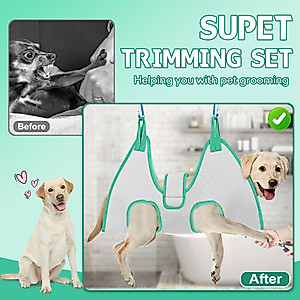 Supet Dog Grooming Hammock Harness for Small Dogs, Relaxation Dog Sling for Nail Trimming with Thick Fabric Back Support, Helper Dog Hammock for Nail Trimming Clipping