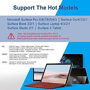 Pen for Surface, Stylus Pen for Microsoft Surface pro 7/X/6/5/4/3, Surface Go 3/2/1, Surface 3, Book 3/2/1, Laptop 4/3/2/1, Studio 2/1, 1024 Pressure, Soft Pen Cap Can be Used for Clicking (Silver)
