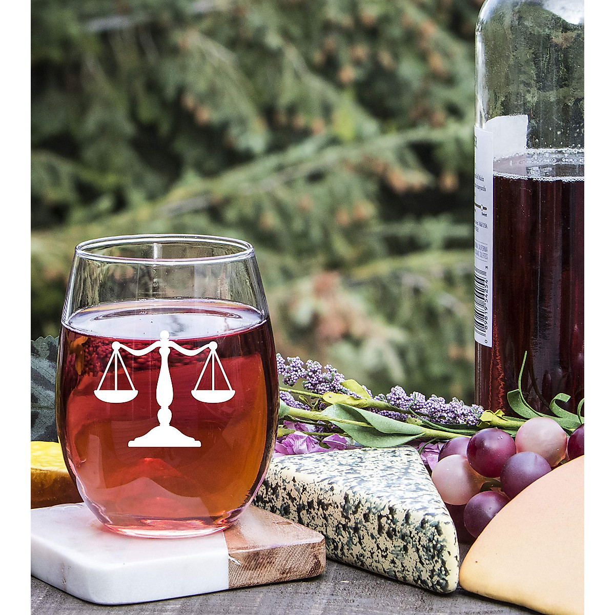 Lawyer Gifts – (2 Sided) Funny Unique Novelty Stemless Wine Glass Birthday or Christmas Gifts For Paralegal, Attorney, Legal Assistant, or Law Student - Lawyer Gifts For Women & Men