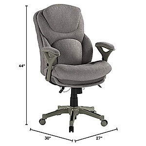 Serta Works Executive Office Chair with Back in Motion Technology, Seamless Light Gray Fabric