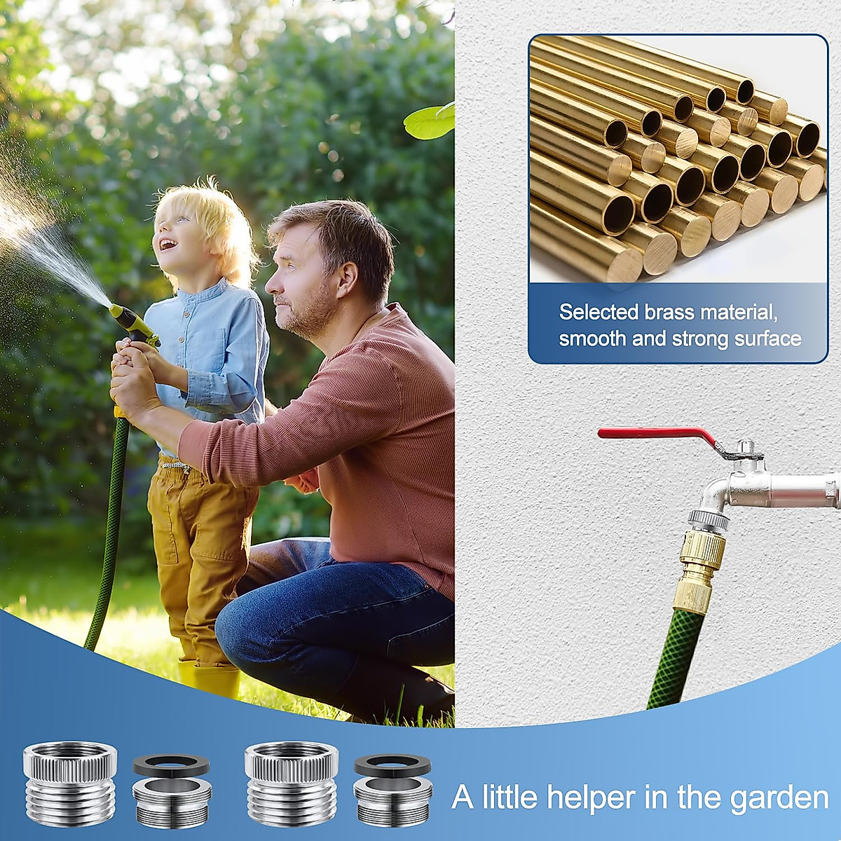 2 Pack Faucet to Hose Adapter with Aerator, Sink to Garden Hose Adapter, Faucet Adapter to Garden Hose for Kitchen and Bathroom, Hose Attachment to Sink, 3/4" GHT Thread Chrome