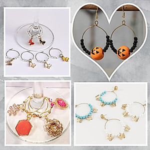 Beebeecraft 1 Box 100Pcs 25mm Wine Glass Charm Rings 18K Gold Plated 316 Stainless Steel Open Round Beading Earring Hoops Findings Supplies for Jewelry Making DIY Craft Kit