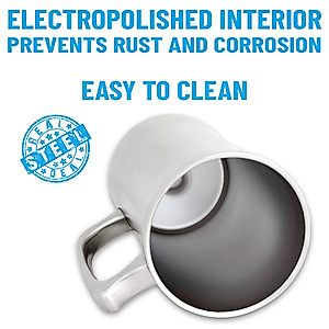 Real Deal Steel Stainless Steel Insulated Beer Mug Vacuum Beer Stein with Welded Handle - 20oz Total Capacity - Large Metal Tankard for IPA, Coffee - Double Walled Mug